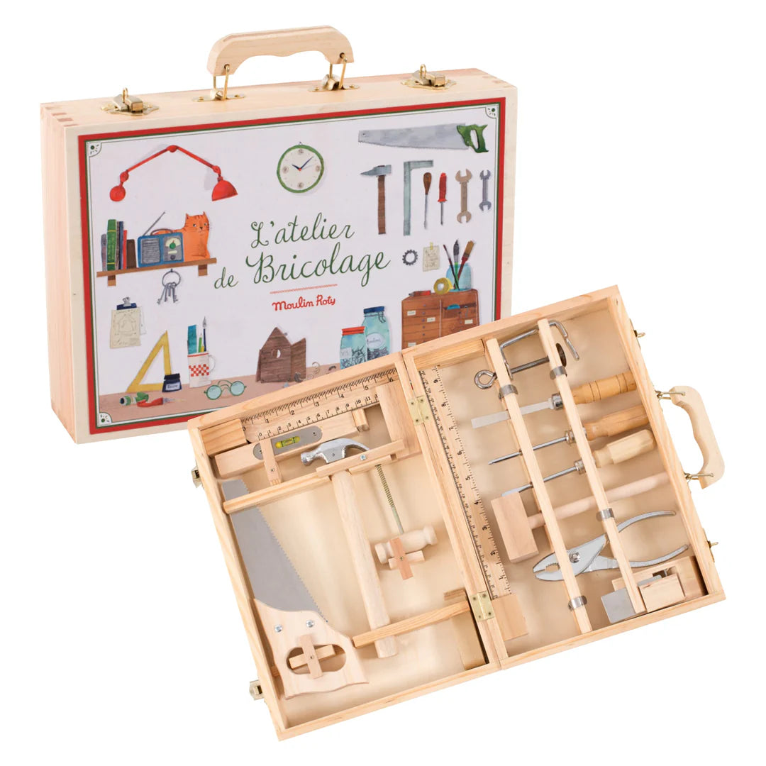 Large tool box set (14 tools), Moulin Roty – One Two Play